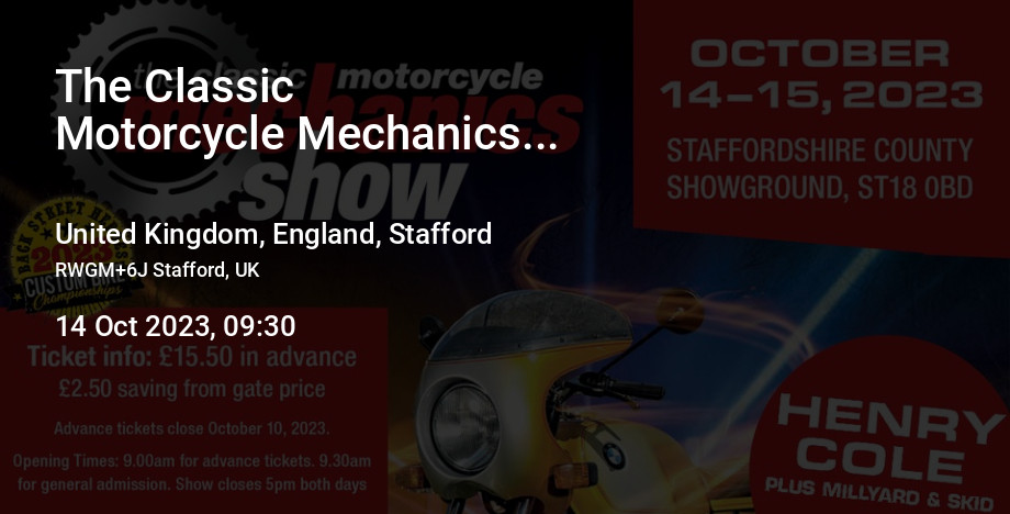 The Classic Motorcycle Mechanics Show