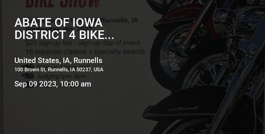 ABATE OF IOWA DISTRICT 4 BIKE SHOW