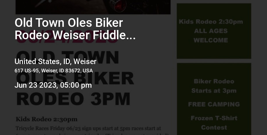 Old Town Oles Biker Rodeo Weiser Fiddle Festival