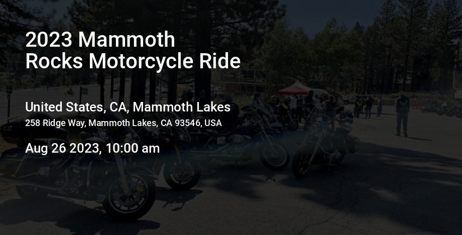 2023 Mammoth Rocks Motorcycle Ride