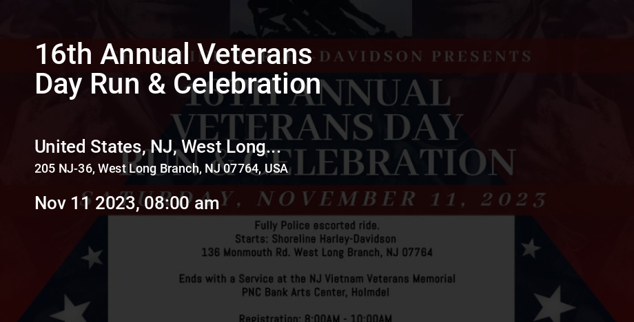 16th Annual Veterans Day Run & Celebration