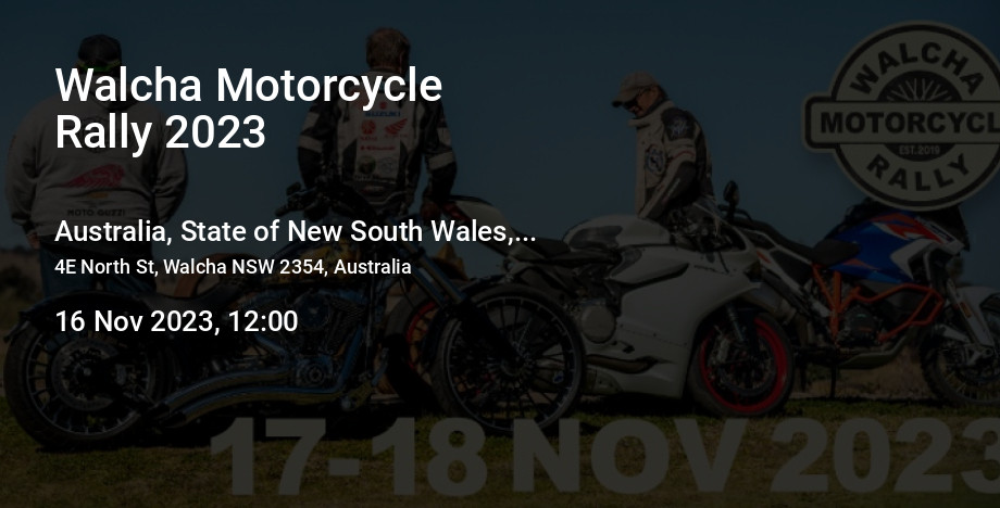 Walcha Motorcycle Rally 2023
