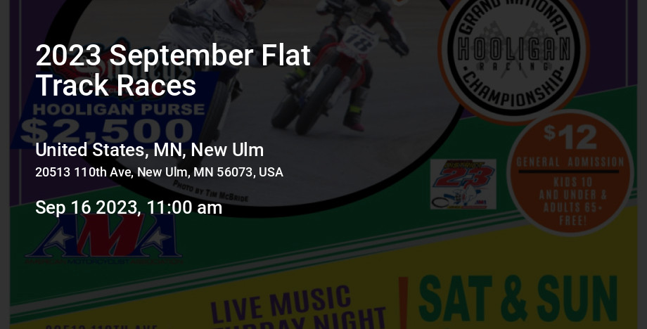 2023 September Flat Track Races