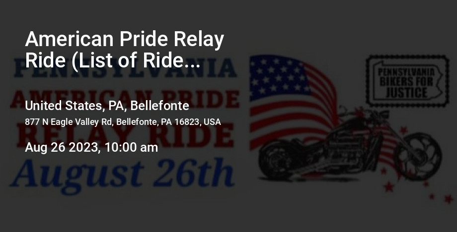 American Pride Relay Ride (List of Ride locations)