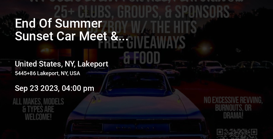 End Of Summer Sunset Car Meet & Cruise