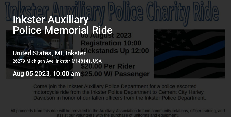 Inkster Auxiliary Police Memorial Ride