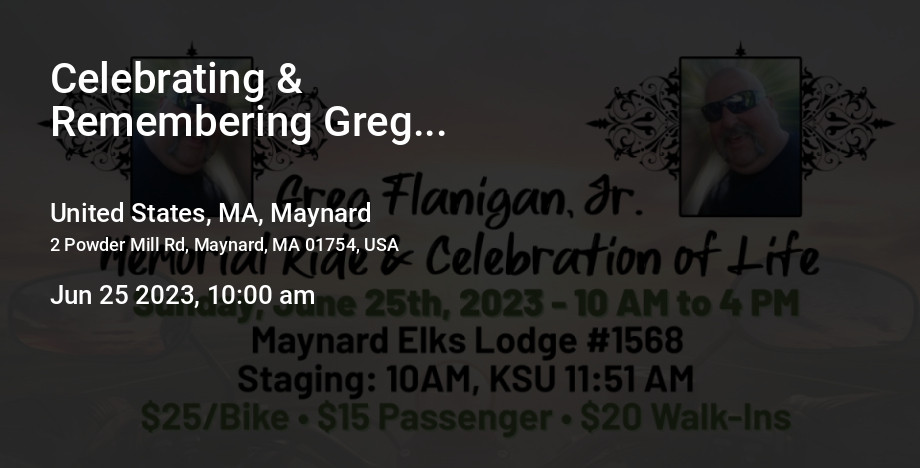 Celebrating & Remembering Greg Flanigan, Jr.